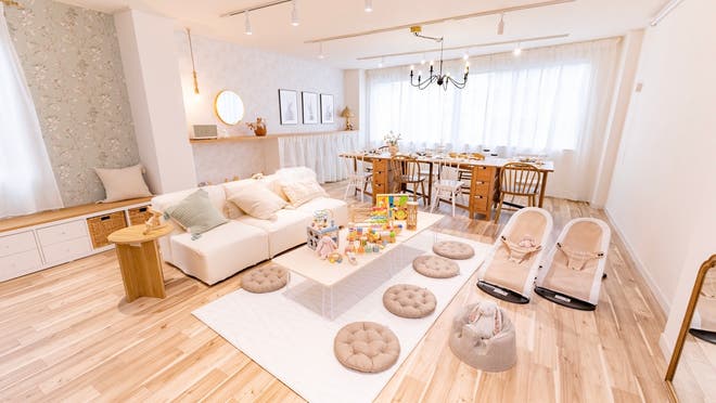 OPEN記念🎉最大30名|7路線最寄り徒歩5分|自然光✨ママ会🍼ベビーカー置き場オムツ台👶ゲーム機🎮 韓国スタジオ風🌸の写真1