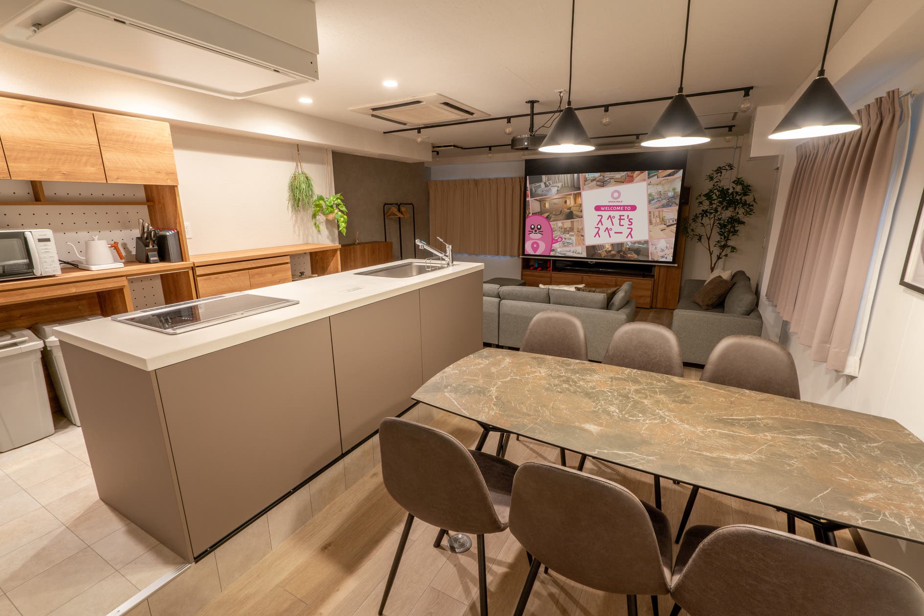 スペモリビング🏠忘年会🍺歓送迎会🎊プロジェクター🎥女子会🎀パーティ🌟537_SpemoLiving福岡天神の写真5