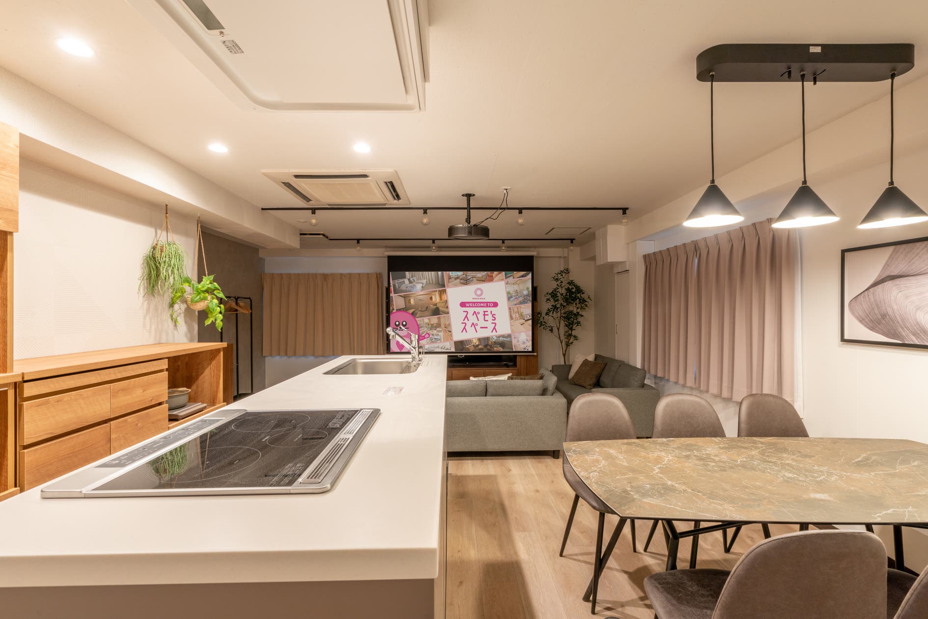 スペモリビング🏠忘年会🍺歓送迎会🎊プロジェクター🎥女子会🎀パーティ🌟537_SpemoLiving福岡天神の写真6