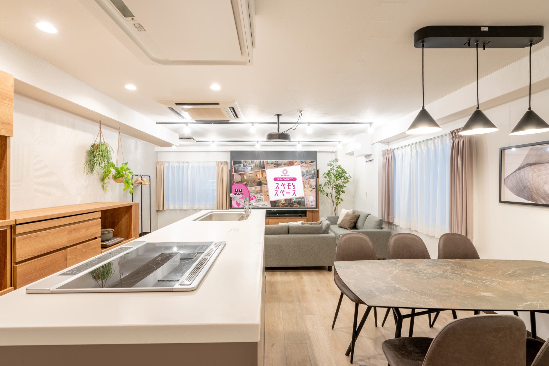 スペモリビング🏠忘年会🍺歓送迎会🎊プロジェクター🎥女子会🎀パーティ🌟537_SpemoLiving福岡天神の写真8