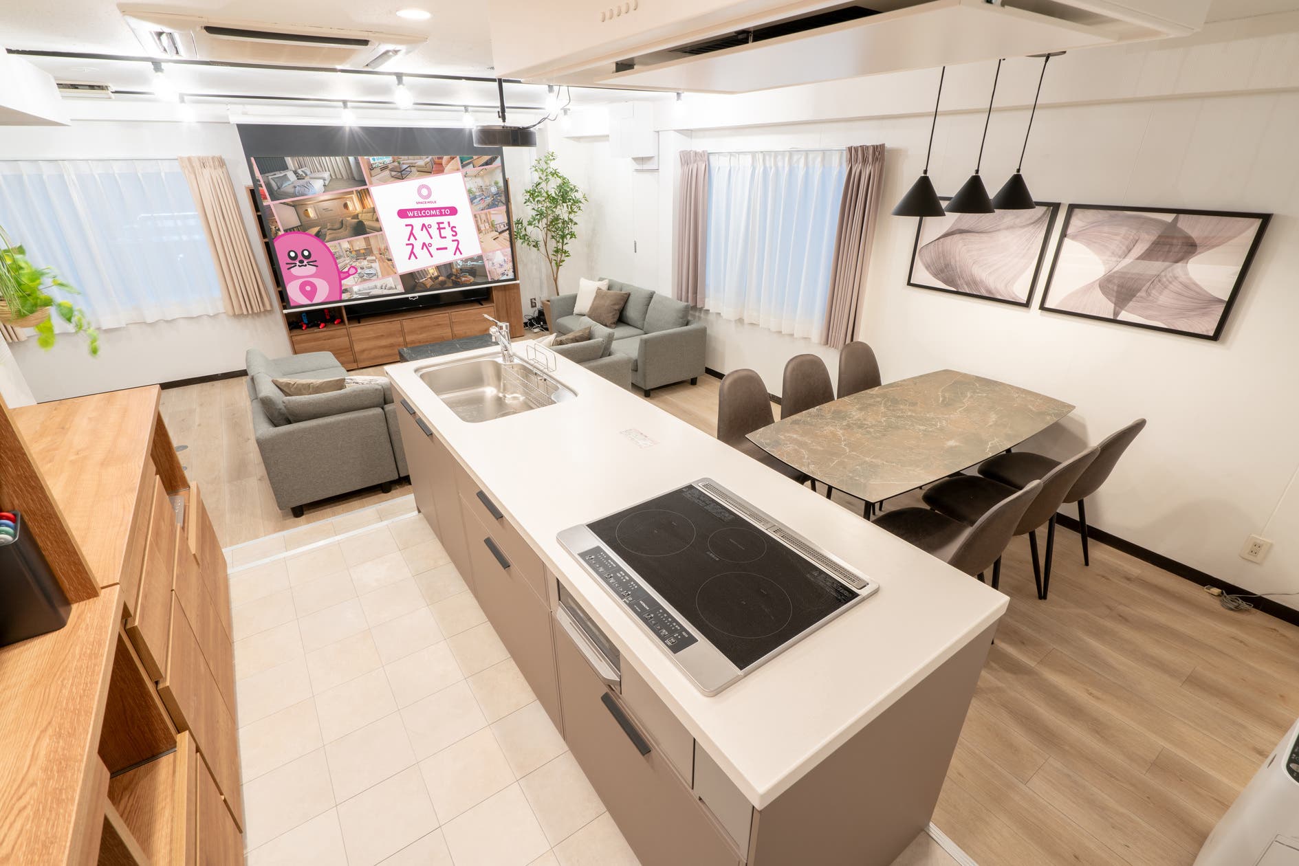 スペモリビング🏠忘年会🍺歓送迎会🎊プロジェクター🎥女子会🎀パーティ🌟537_SpemoLiving福岡天神の写真9