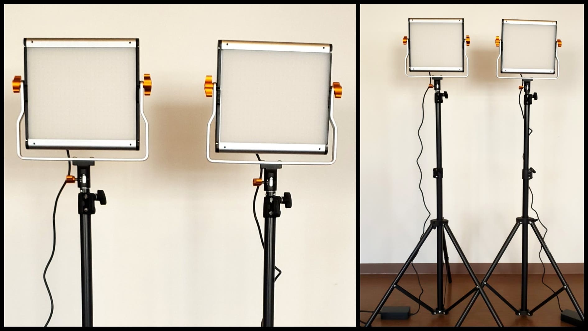 LEDビデオライト(ディフューザー付き)2台セットの画像1