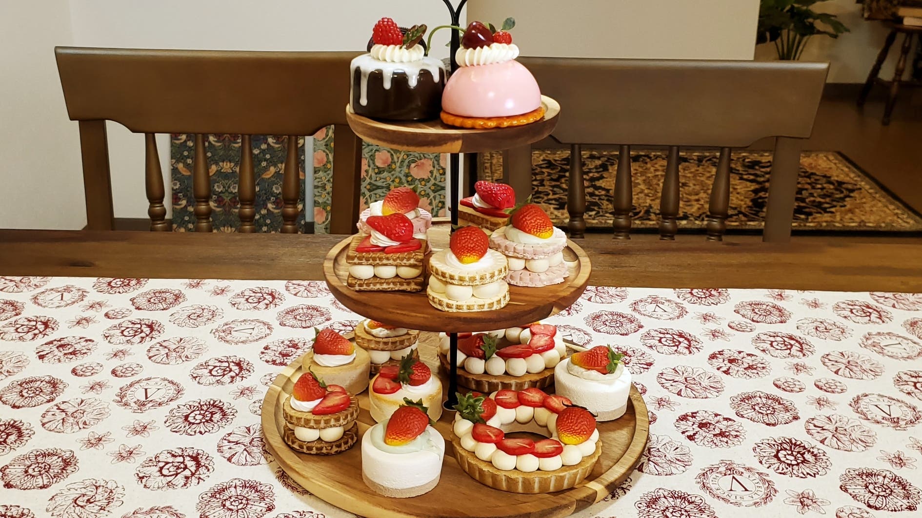 木製 デザートスタンド(フェイクケーキ付き)の画像2