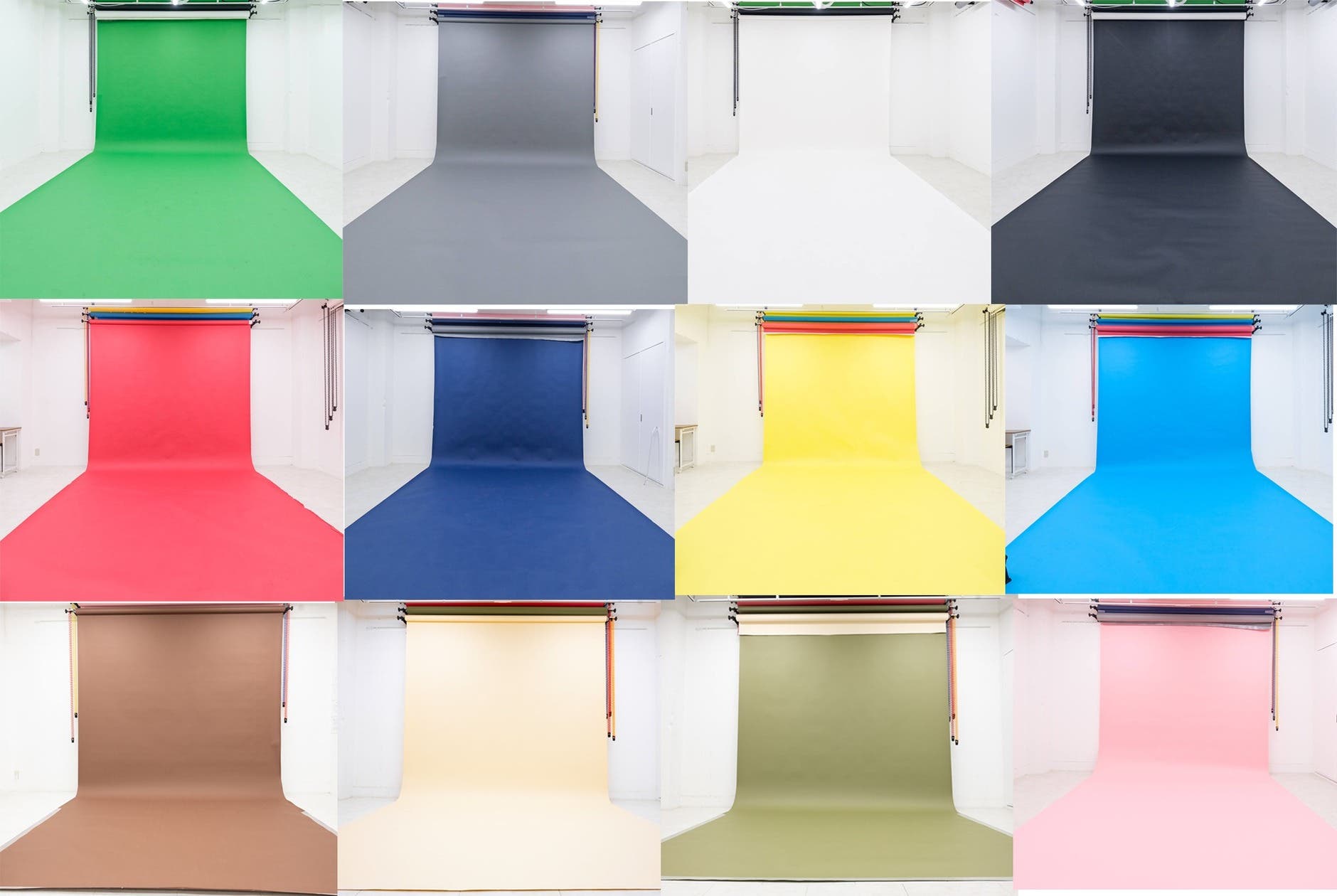 【無料】背景紙 全12色 ＋ コンクリート打ちっぱなし壁面背景の画像1