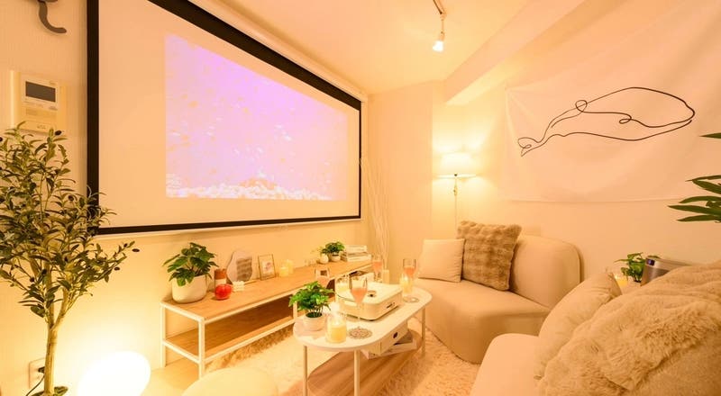 💕韓国っぽ×おうちシネマ🎬Anne💕✨記念日&いつものおうちデート💖✨三ノ宮4分⏳ カップル割引🧡推し活/女子会👀🧡100㌅🎥✨