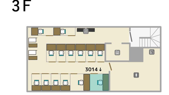 【¥550/1h|工事期間限定】上野駅すぐ・モニター2台鍵付き広め完全個室3014の写真2