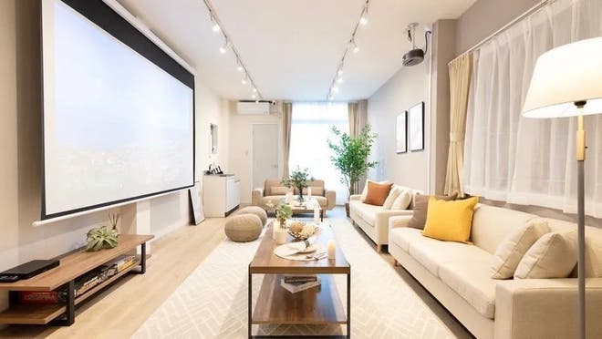 〈縦長広々スペース💫〉🎃東梅田商店街すぐ🚃ワンフロア1室の贅沢空間🍷最大13名🛋120㌅大画面スクリーン🎬の写真3