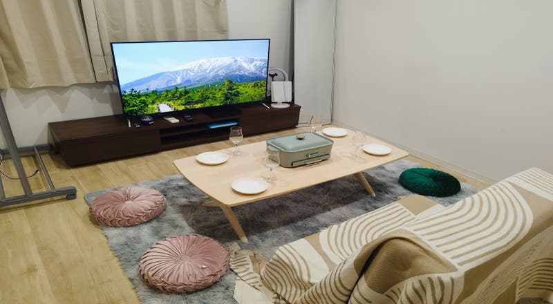 24時間💎Wカップ全試合視聴可💎SWITCH2設置💎シャワー有💎５０型テレビ🥂キッチン充実💎パーティ✨タコパ🐙鍋パ