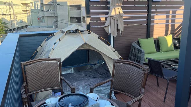 【世田谷/用賀駅9分】桜新町駅徒歩圏内!完全貸切の屋上BBQ&キャンプ体験スペース(シャワー室無料)の写真7