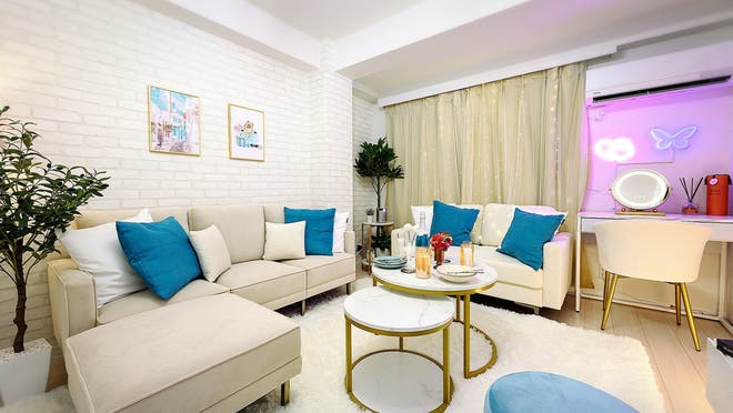 ✨💕特別なデート/女子会に大人気💕✨ 防犯カメラ🙅♀️お子さまグッズ完備👦👧ティファニーブルーと白🤍大迫力の100㌅🎥💕の写真10