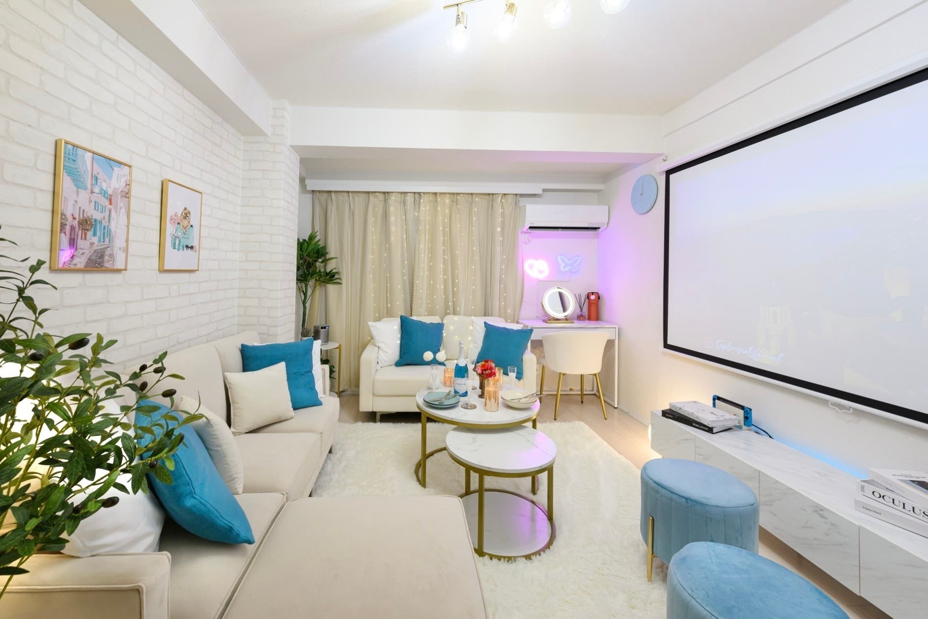 ✨💕特別なデート/女子会に大人気💕✨ 防犯カメラ🙅‍♀️お子さまグッズ完備👦👧ティファニーブルーと白🤍大迫力の100㌅🎥💕の写真7