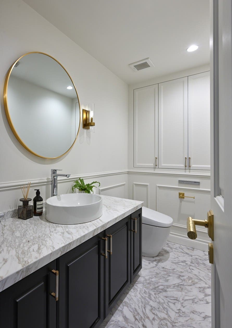 南側/自然光◎/モダンクラシック/海外風/ヘリンボーン/大理石/キッチン／ハウススタジオの写真6