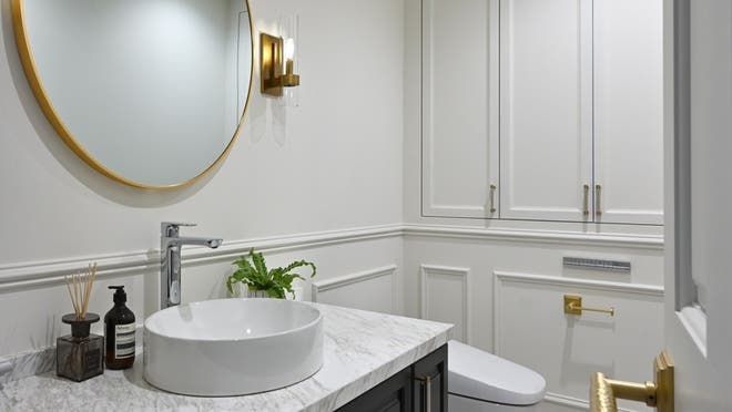 南側/自然光◎/モダンクラシック/海外風/ヘリンボーン/大理石/キッチン/ハウススタジオの写真6