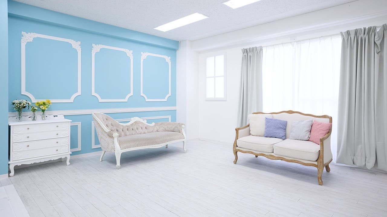 【新ページ移転案内中】03st☕5面Rの白ホリ撮影スタジオ｜ティファニーブルーのかわいいロココエリア｜商用・推し活の写真8