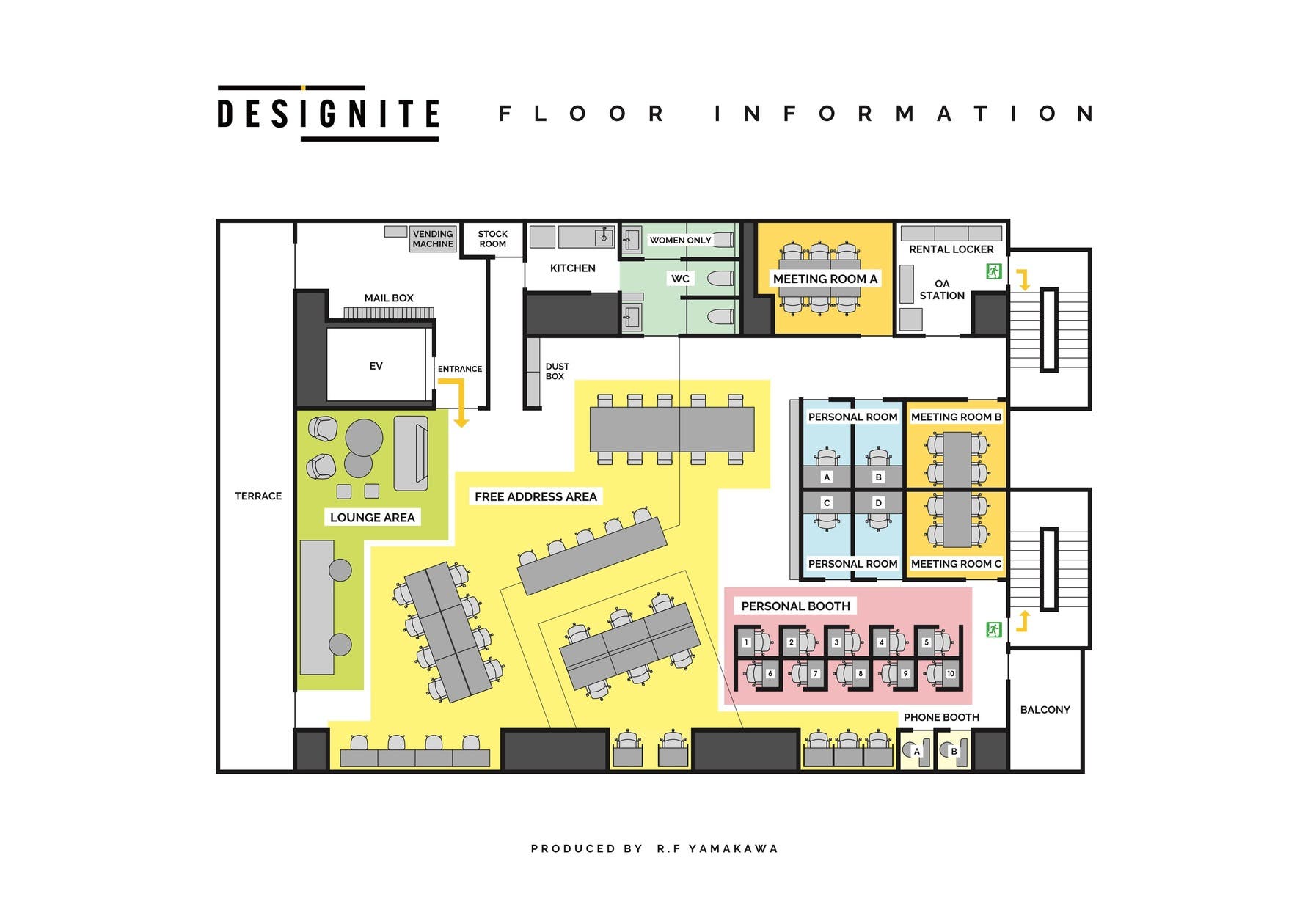 【大名天神】モニター付き完全個室！6名利用可能なミーティングルームAの写真6