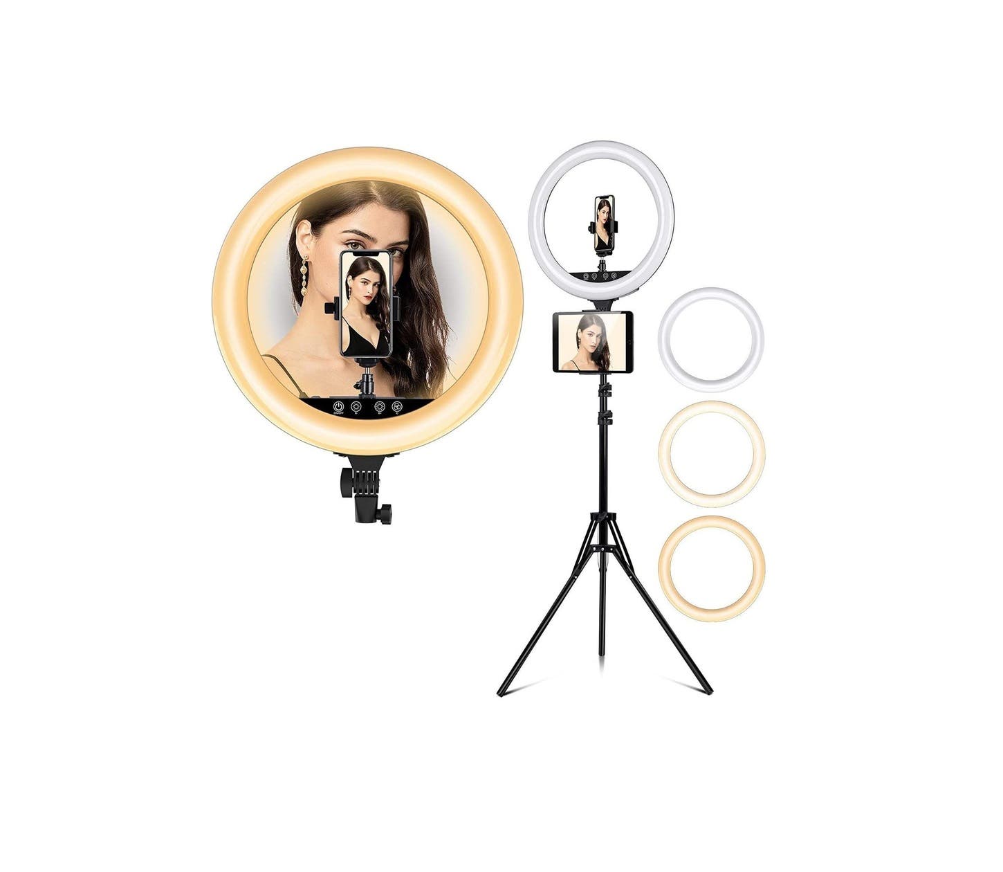 18インチLEDリングライト（スマホスタンド付き）の画像1
