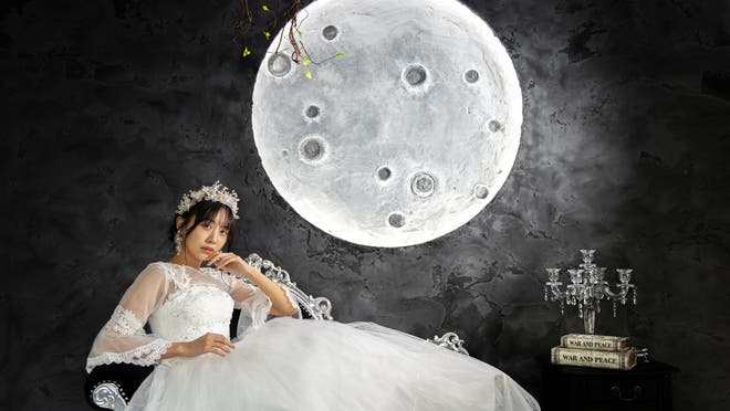 【花とつながる無限・白のファンタジー】4面自然光|シンデレラ馬車|満月|階段|漆喰白壁|ドレス着放題!|撮影機材無料!の写真10