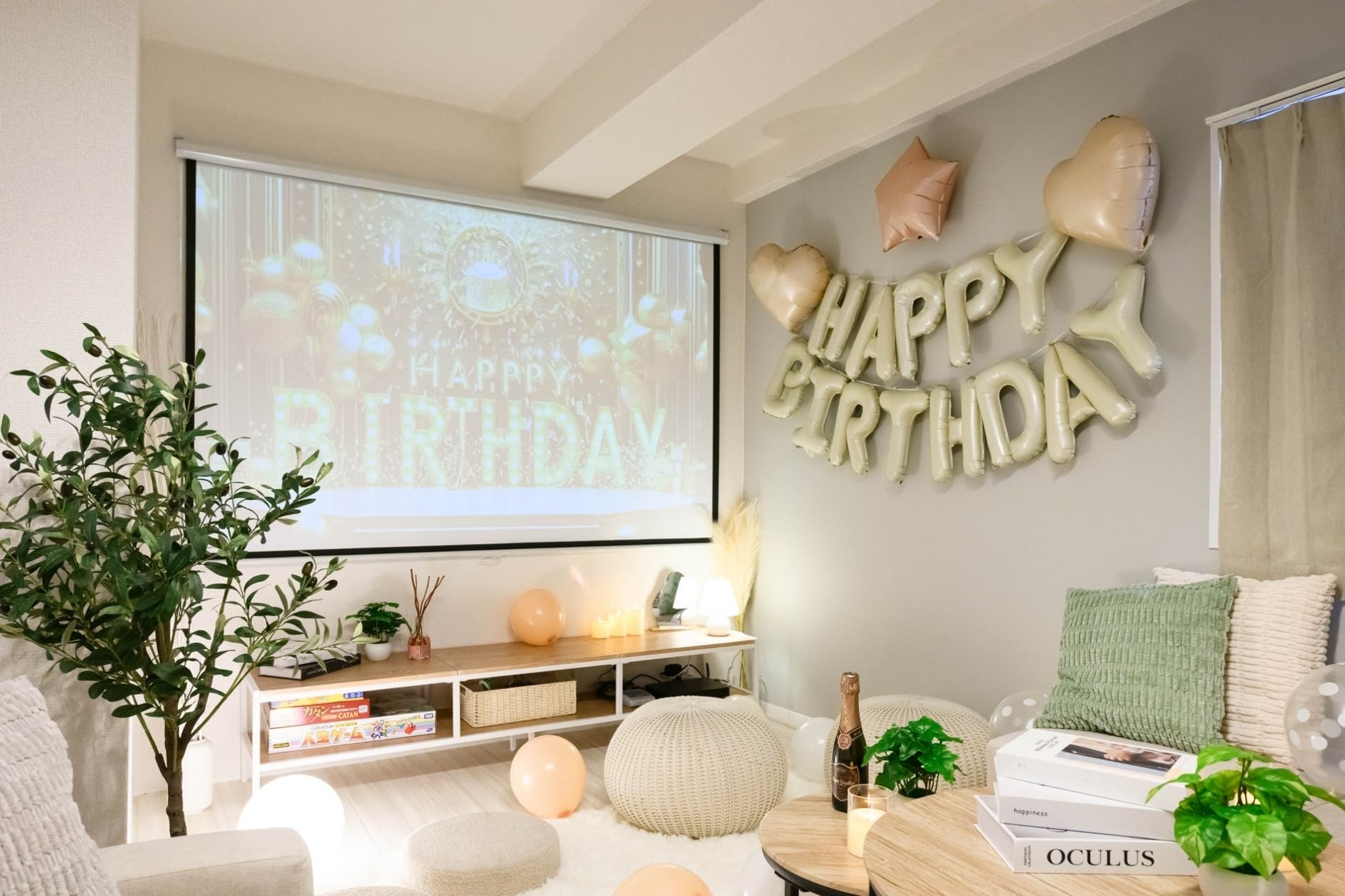 〈✨心斎橋徒歩圏内💕新規オープン🎀〉韓国っぽ🤍×おうちシアター🎬隠れ家で女子会💕大迫力100㌅で鑑賞会🎬✨の写真4