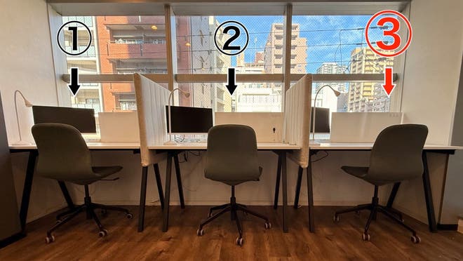 🥳おしゃれで快適なコワーキングスペース🎉デスクNo.③💡ドリンクサーバー☕️プリンター有🖨の写真2