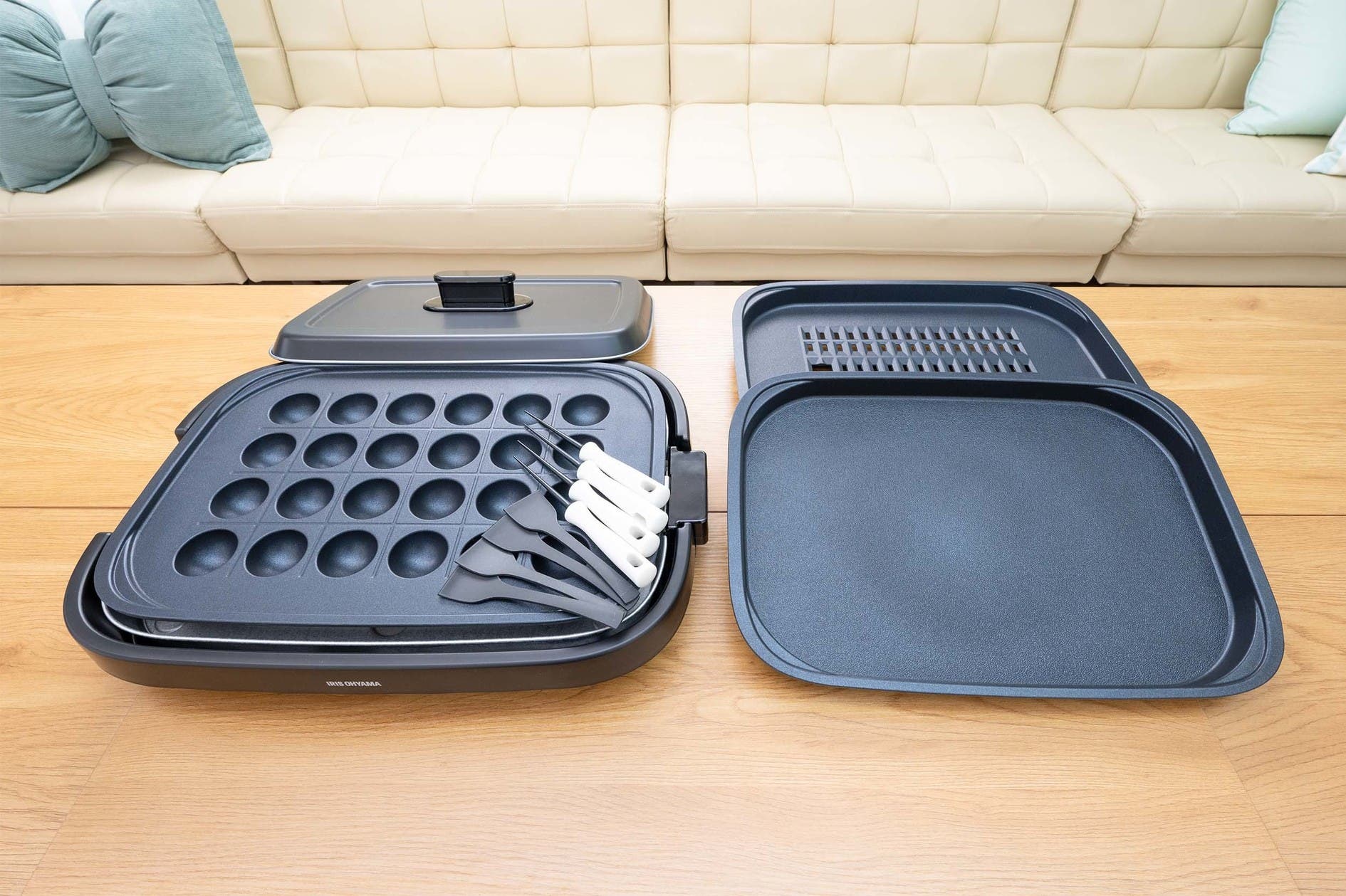 ④多機能ホットプレート：プレート3種（網焼き肉・平面・たこ焼き）の画像1