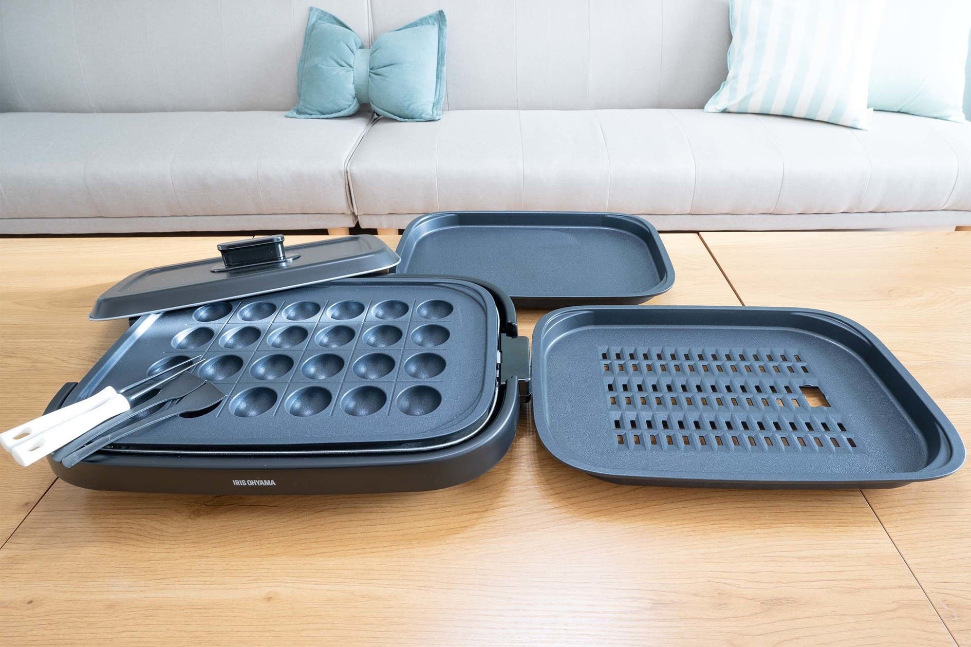 ④多機能ホットプレート：プレート3種（網焼き肉・平面・たこ焼き）の画像1