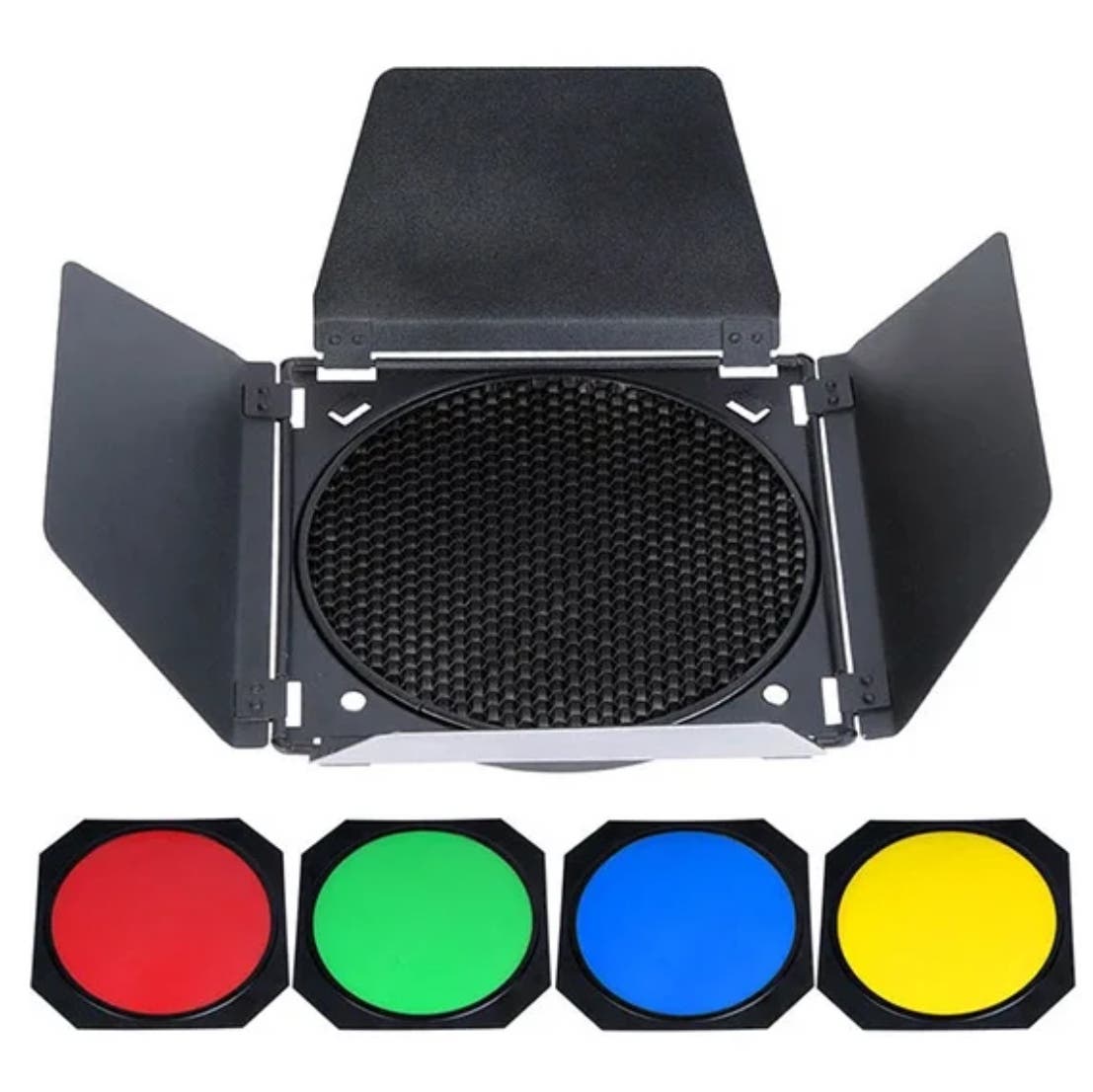 Godox LED照明FV150＋バーンドア ハニカムグリッドと4色フィルター一式の画像1