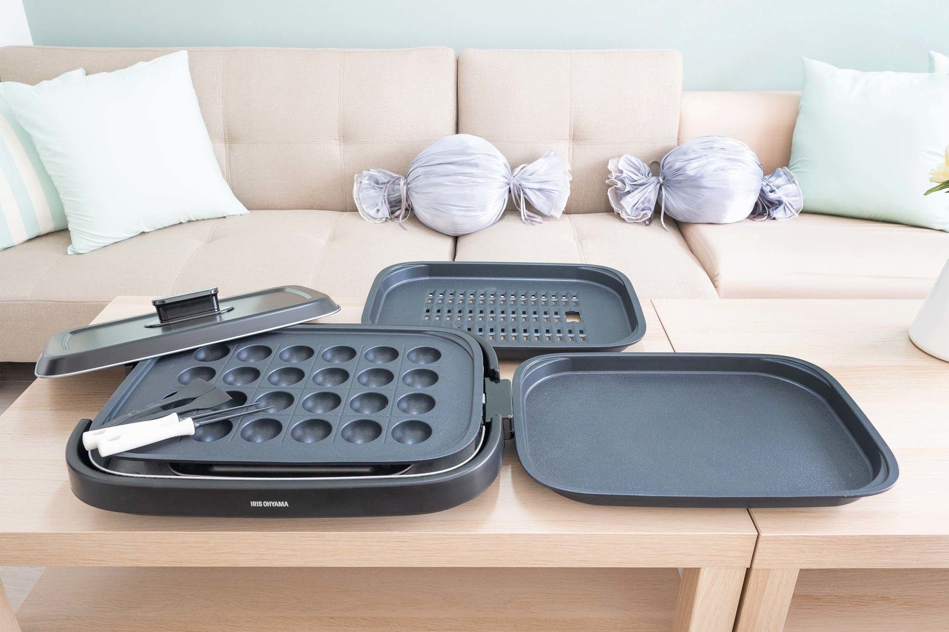 ④多機能ホットプレート：プレート3種（網焼き肉・平面・たこ焼き）の画像1