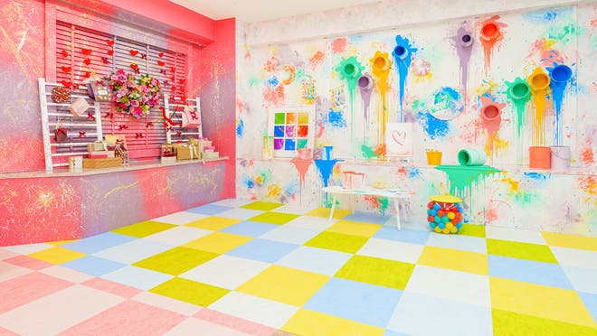 【ゼロスタジオ】カラフル&派手な壁 アメリカン 広い控室のハウススタジオ 120㎡の広々余裕な空間 TVや雑誌の撮影実績多数!の写真7