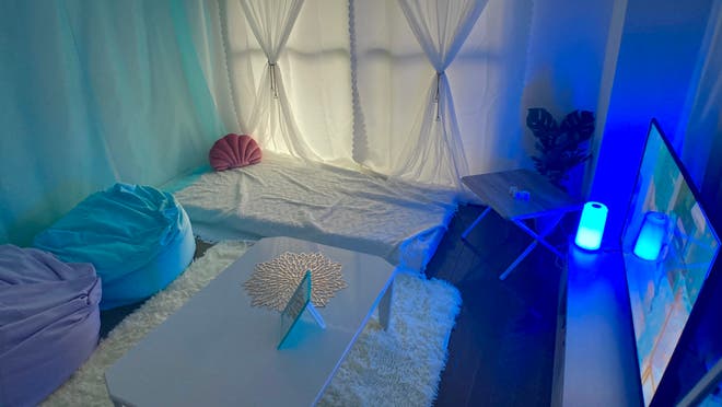 大阪梅田🎈防犯カメラ無し💛デートに人気🎈ゴロゴロくつろげる角部屋💛動画・映画鑑賞・ボドゲ・ごみ捨て〈ラグーン梅田〉の写真7