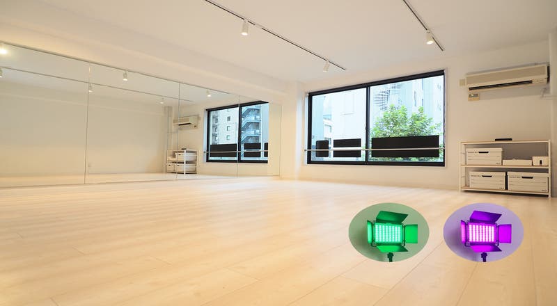 【ジャンプ・楽器OK】平日1280円✨LEDライト✨少人数の練習に最適✨大型鏡