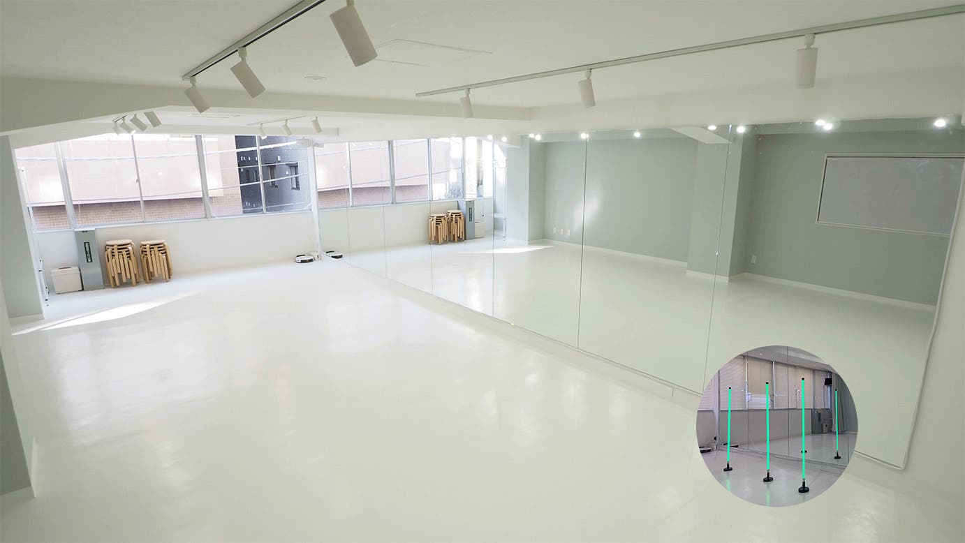 レッスンに最適✨バレエバー・更衣スペース完備！広々50㎡✨2500円/時間の写真1