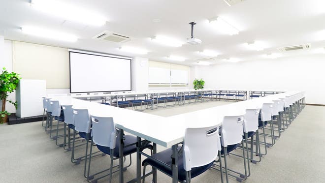 【JR博多駅東5出口徒歩15秒!筑紫口徒歩1分!105名利用可】プロジェクター・WiFi無料!ふれあい貸し会議室 博多No126の写真13