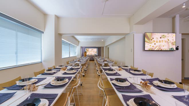 御茶ノ水駅7分✨席数76⭕️控室/飲食可/100㌅画面/ゴミ処理/会議/懇親会/歓送迎会/セミナーの写真18