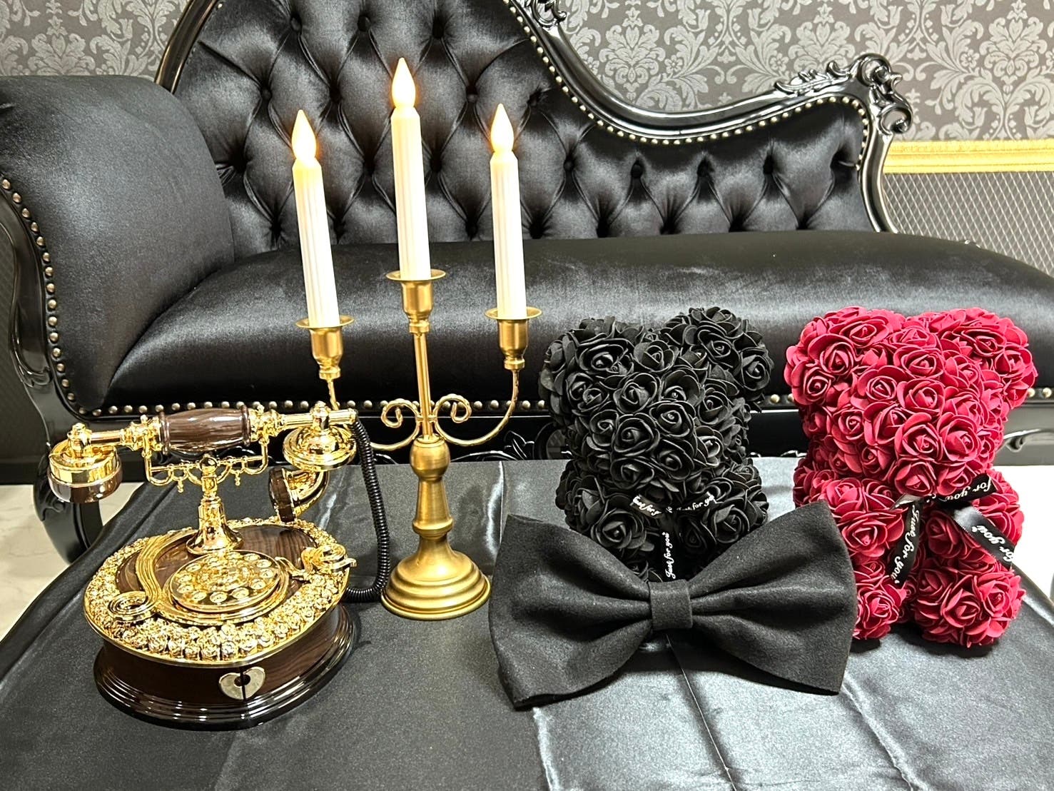 撮影小物（３段ケーキ、燭台、LEDライト、３段スタンド、鳥かごスタンド、黒電話）の画像2