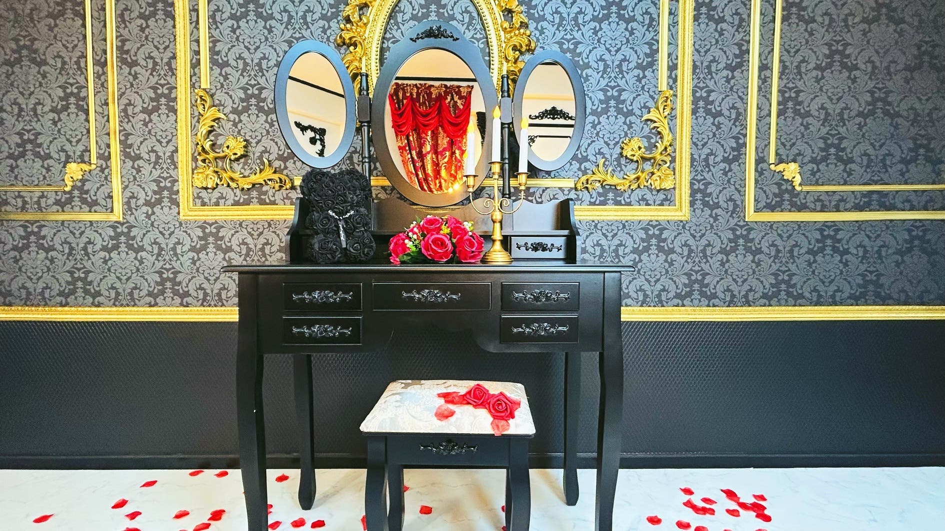 3面鏡ドレッサーの画像1