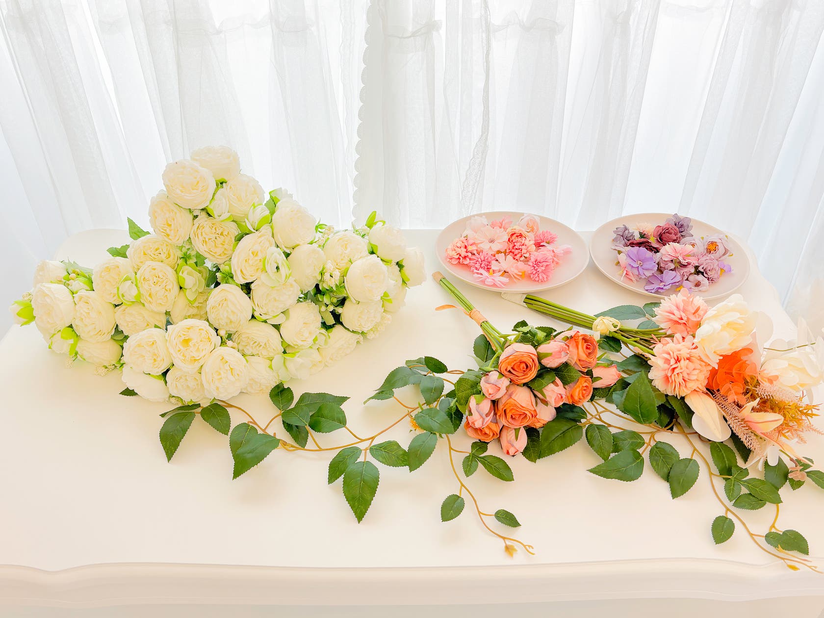 フラワーブーケ💐花瓶、アーティフィシャルフラワーの画像1