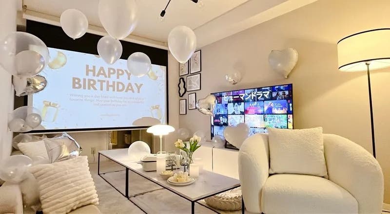 【🤍24H🤍白インテリア🤍】ゴミ引取🆓心斎橋5分100㌅スクリーン🍿デート💗推活🫶未成年🆗