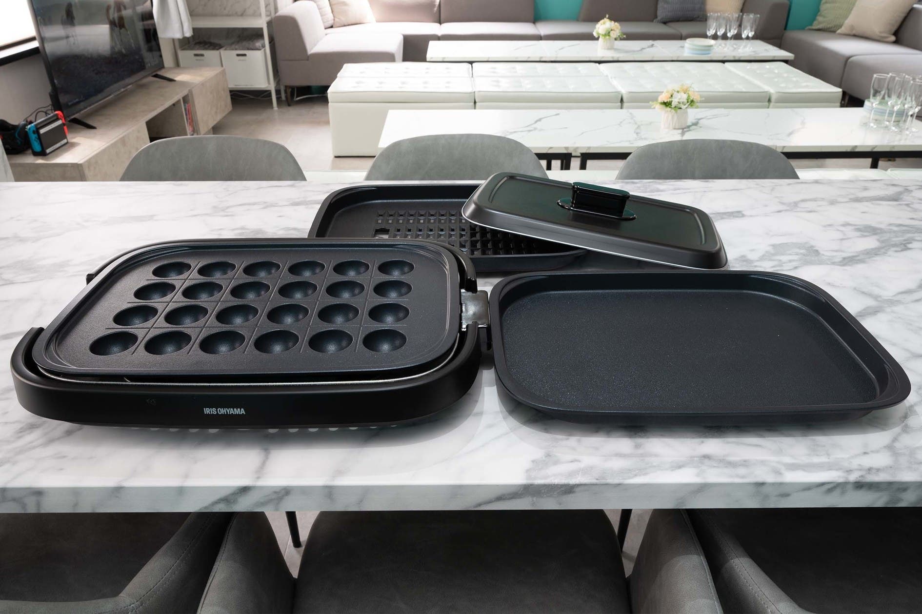 ③多機能ホットプレート：プレート3種（網焼き肉・平面・たこ焼き）の画像1