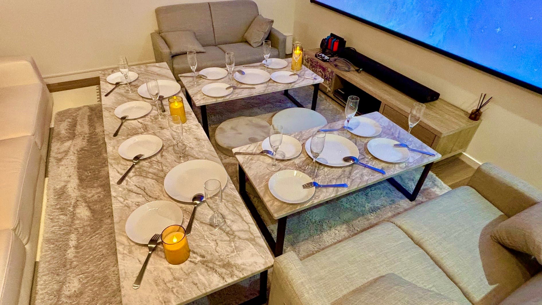 心斎橋駅すぐ＜24H利用可＞使い勝手抜群のパーティースペース❣優雅デートも❣100㌅映画鑑賞◎の写真5