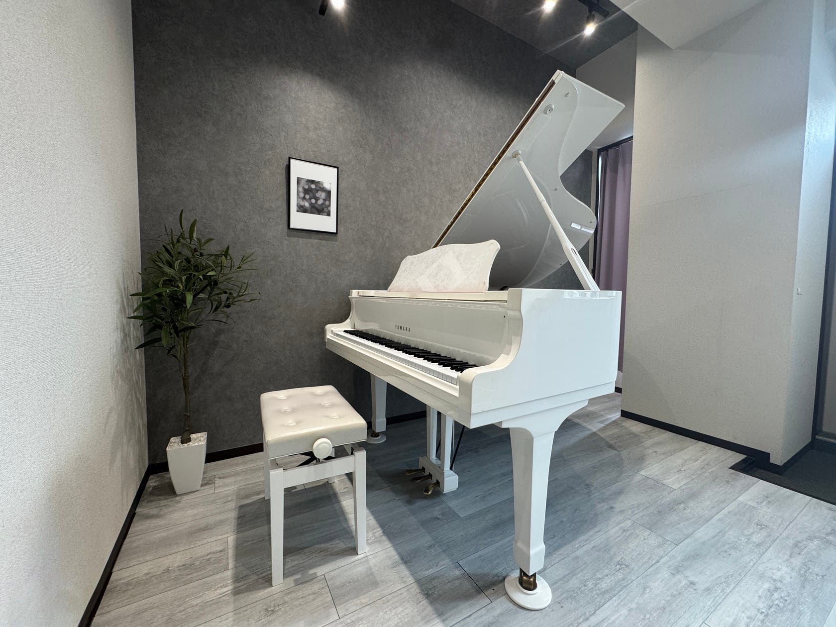 2025年4月2日リニューアル！北欧風モダンな空間で白いグランドピアノが弾けるスタジオの写真1