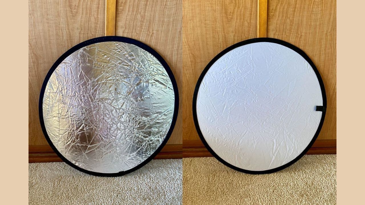 撮影機材レンタル 丸レフ板 銀白2色の画像1