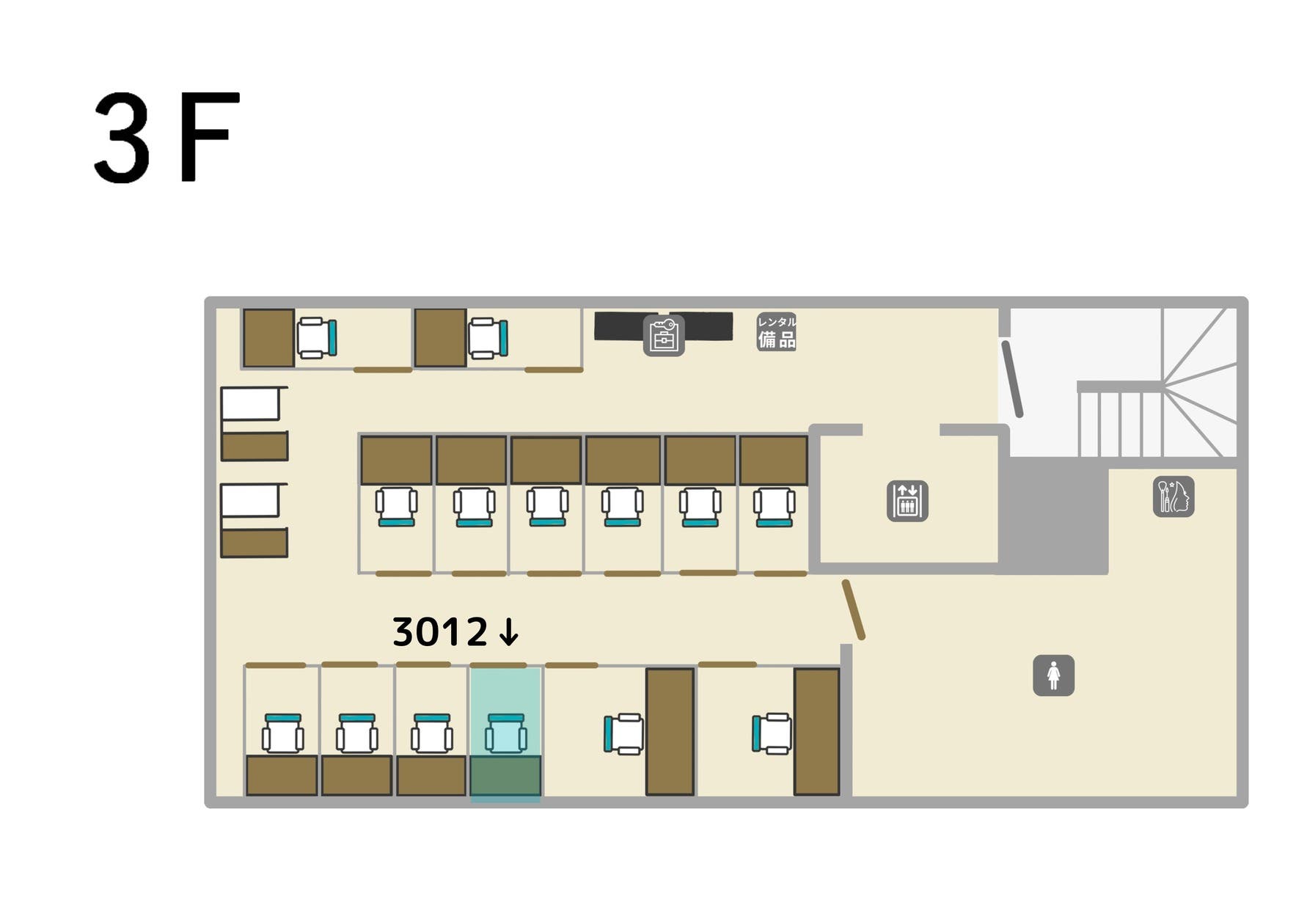 【¥440/1h｜工事期間限定】上野駅すぐ／モニターなし鍵付き完全個室3012の写真2