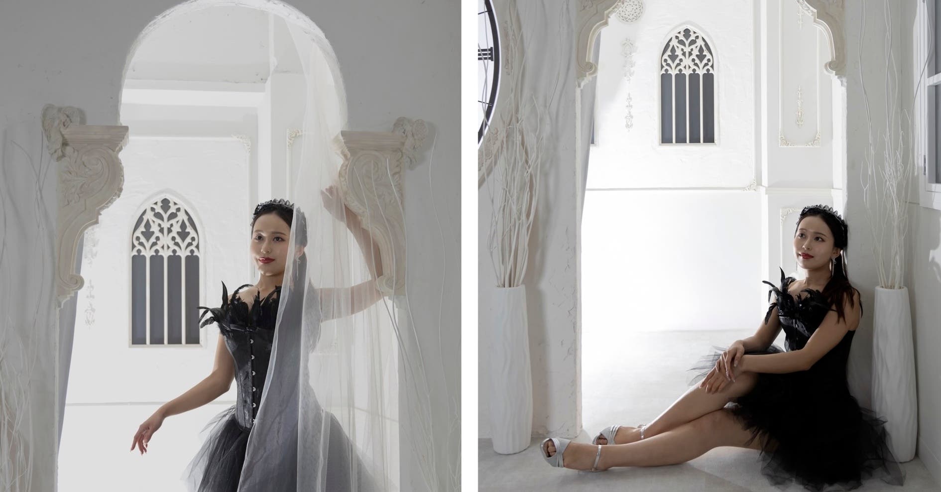 【花と蝶と妖精たちの物語】白基調｜４面採光｜特大ケーキ｜巨大蝶｜チャペル｜階段｜時計台｜ドレス着放題！｜撮影機材無料!の写真15