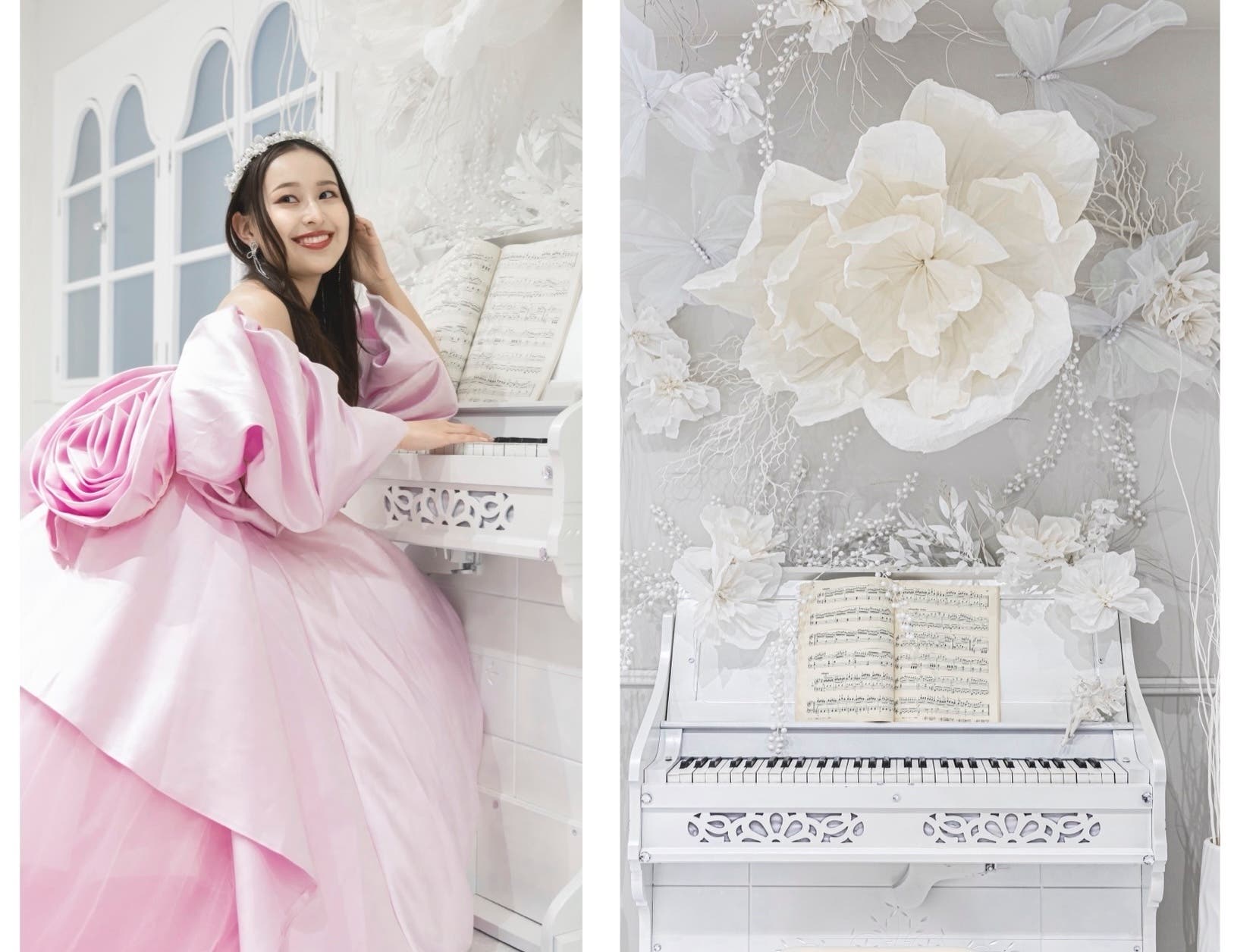 【花と蝶と妖精たちの物語】白基調｜４面採光｜特大ケーキ｜巨大蝶｜チャペル｜階段｜時計台｜ドレス着放題！｜撮影機材無料!の写真12