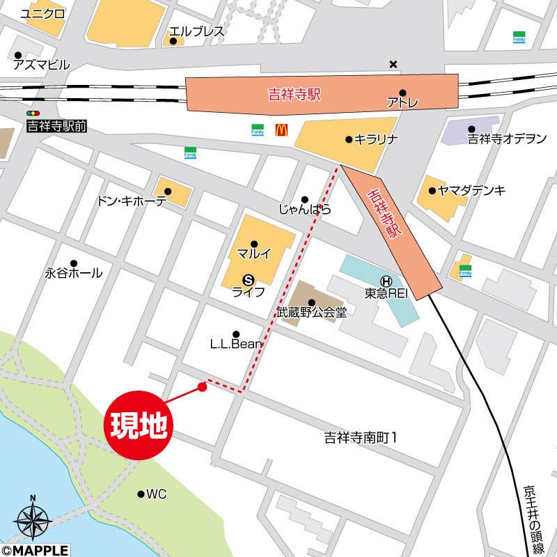 【1F】吉祥寺駅徒歩3分の、明るいポップアップスペース（井の頭公園まで1分）の写真2