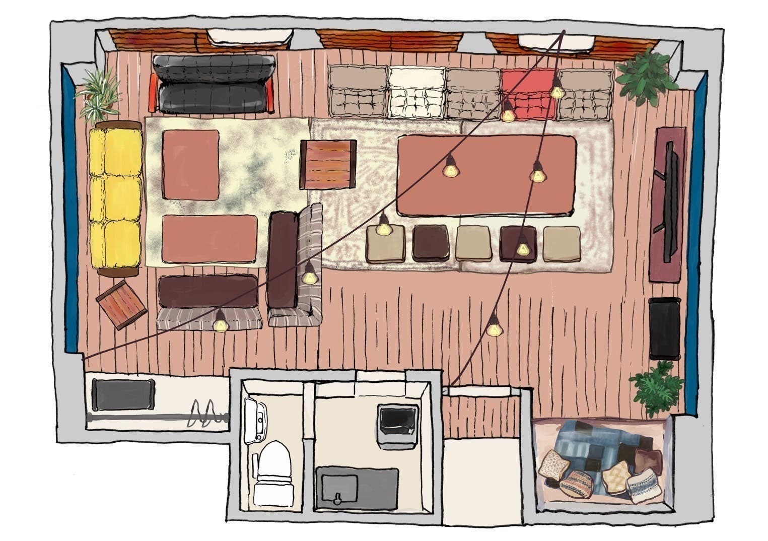 🌻新宿駅徒歩1分🌻ヴィンテージ風大人数スペース✨最上階で陽当たり抜群❗️立地最強❗🎉飲み会🍻打ち上げ🎊の写真18