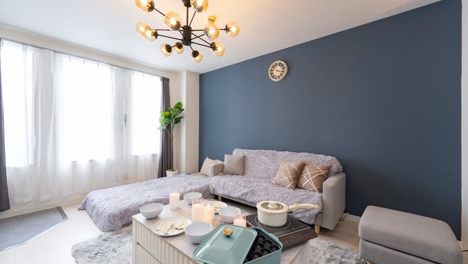 なんばすぐ🚃自然光たっぷり🌞2面採光📷24時間利用可🏠Wi-Fi完備でテレワークにも◎おうちデート♡誕生日会♡鑑賞会の写真1