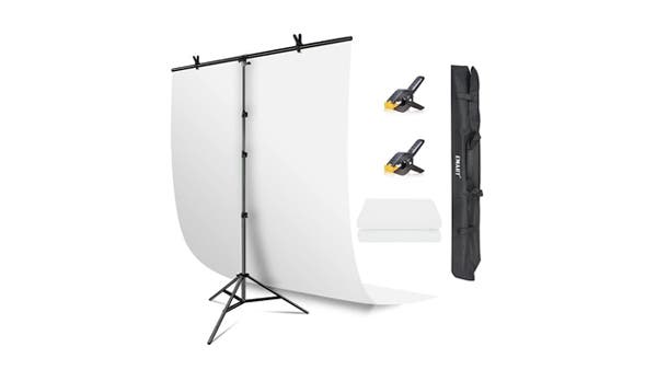 白布 T字背景スタンド 150X260cmの画像1