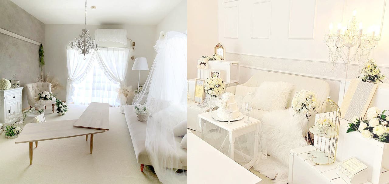 ２部屋同時借り！白映えパーティースペースと推し会等記念撮影出来るスペースの写真1