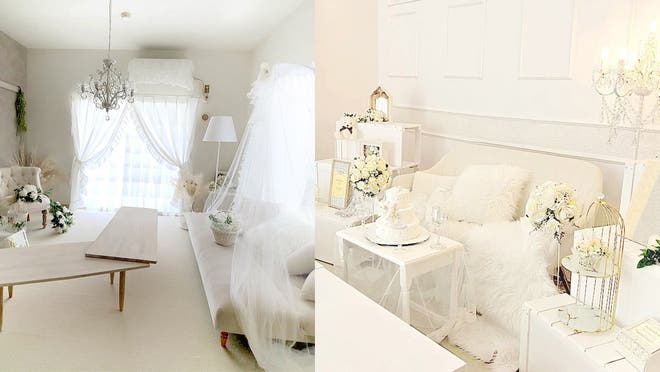 2部屋同時借り!白映えパーティースペースと推し会等記念撮影出来るスペースの写真1